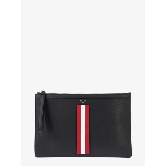 Bally | Bags | Bally Man Leather Clutch With Iconic Frontal Band | Poshmark